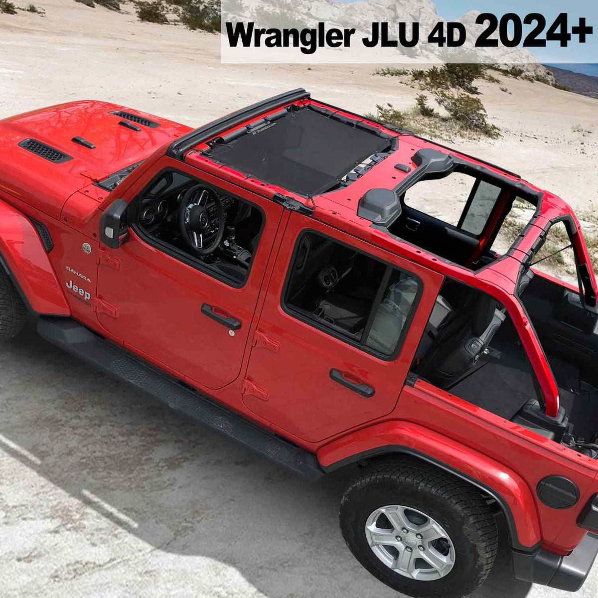 Shadeidea Jeep Sun Shade Soft Roof Top Mesh Sunshade Fit for Wrangler