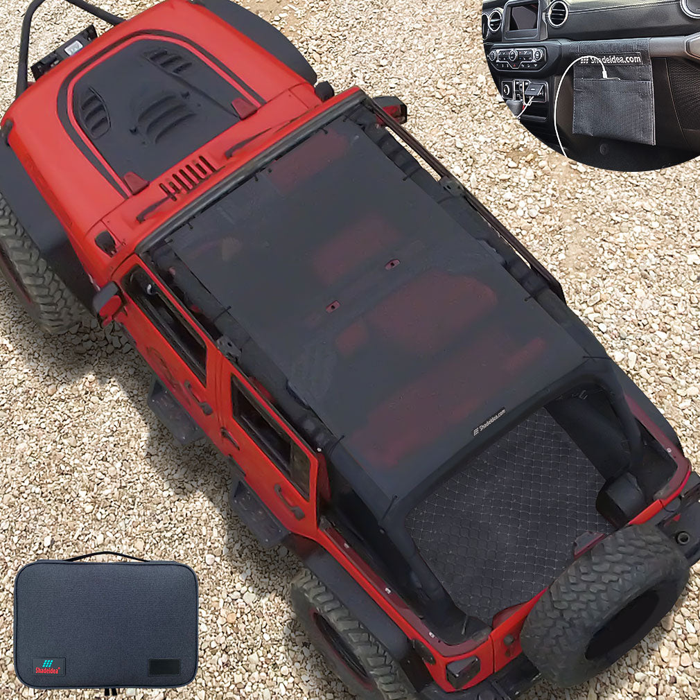 Jeep Wrangler Sun Shade JK Unlimited 4 Door Front and Rear Mesh Screen ...