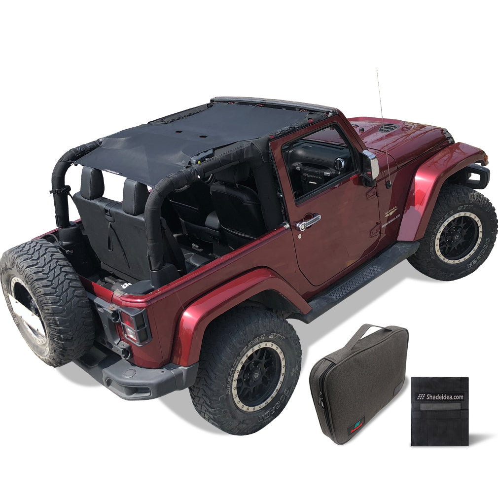 Jeep Wrangler Sun Shade JK 2 Door Front and Rear Mesh Screen Sunshade ...